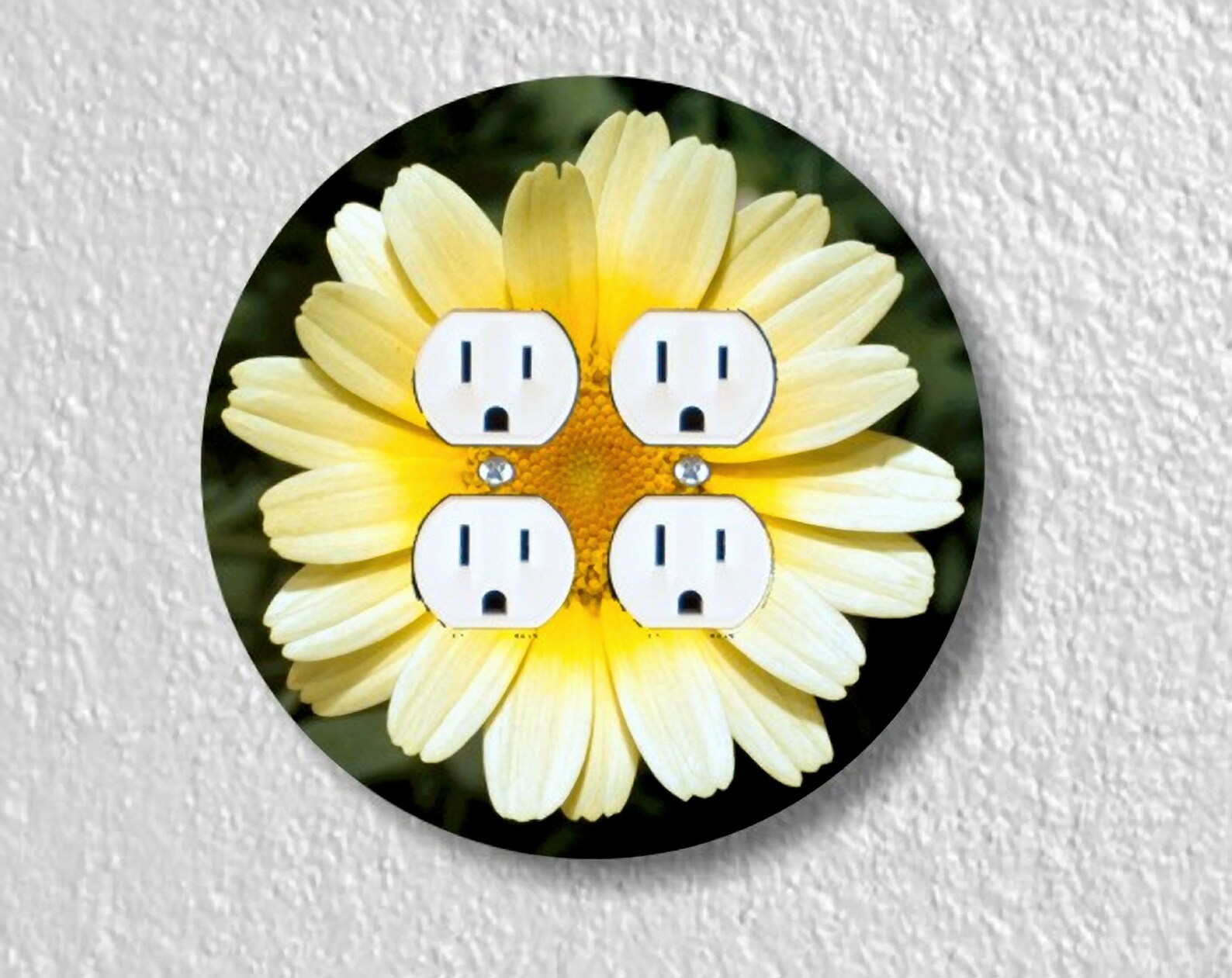 Yellow Daisy Flower Precision Laser Cut Duplex and Grounded Outlet ...