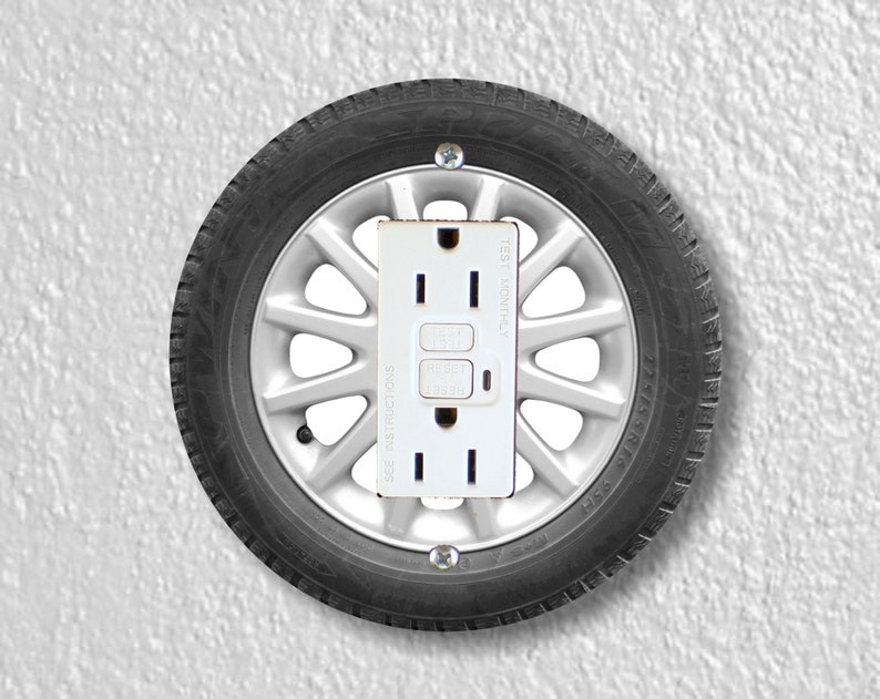 Car Wheel Precision Laser Cut Duplex and Grounded Outlet Round - Etsy