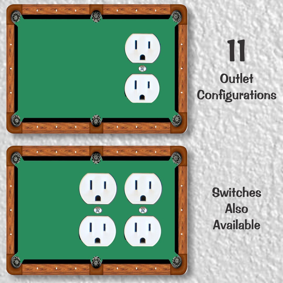Billiard Table Precision Laser Cut Duplex and Grounded Outlet Wall ...