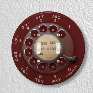 Vintage Dark Red Telephone Dial Precision Laser Cut Toggle and Decora ...