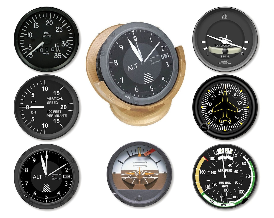 Altimeter Airspeed Attitude Direction Vertical Turn Indicator - Etsy