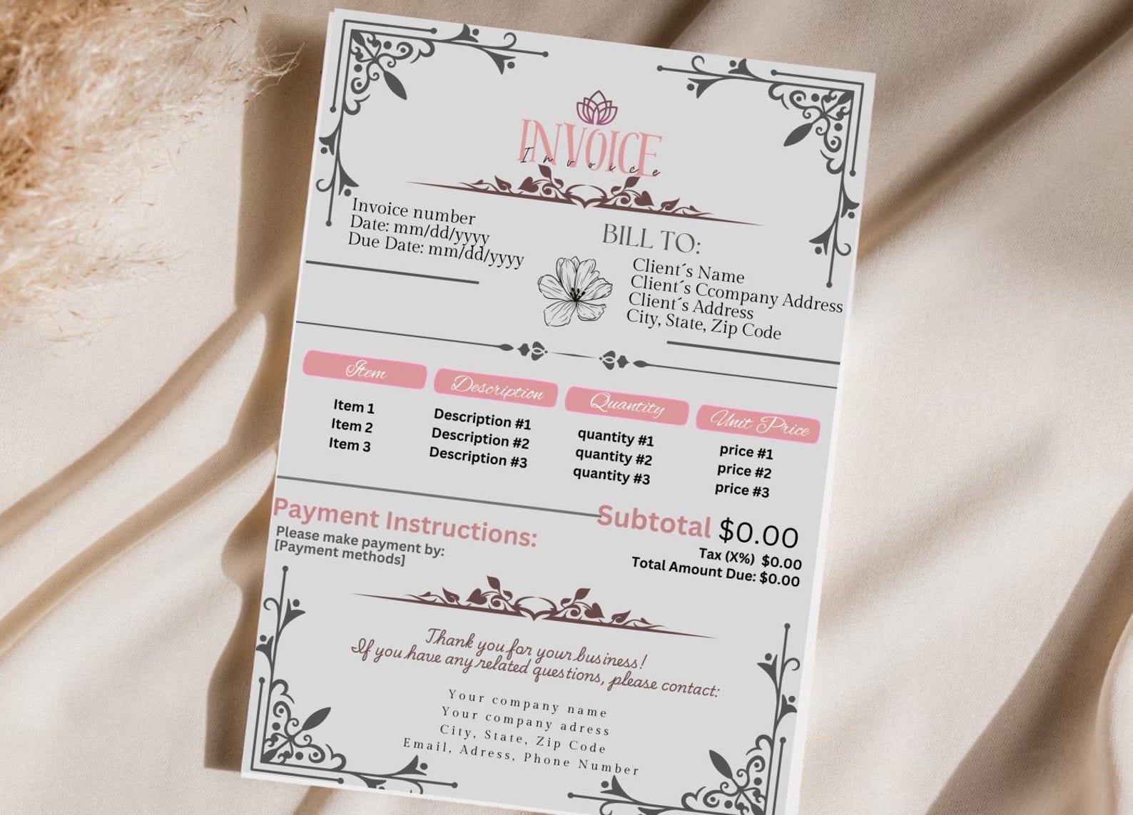 Editable Canva Invoice Template, Professional, Easy-to-edit, Perfect ...