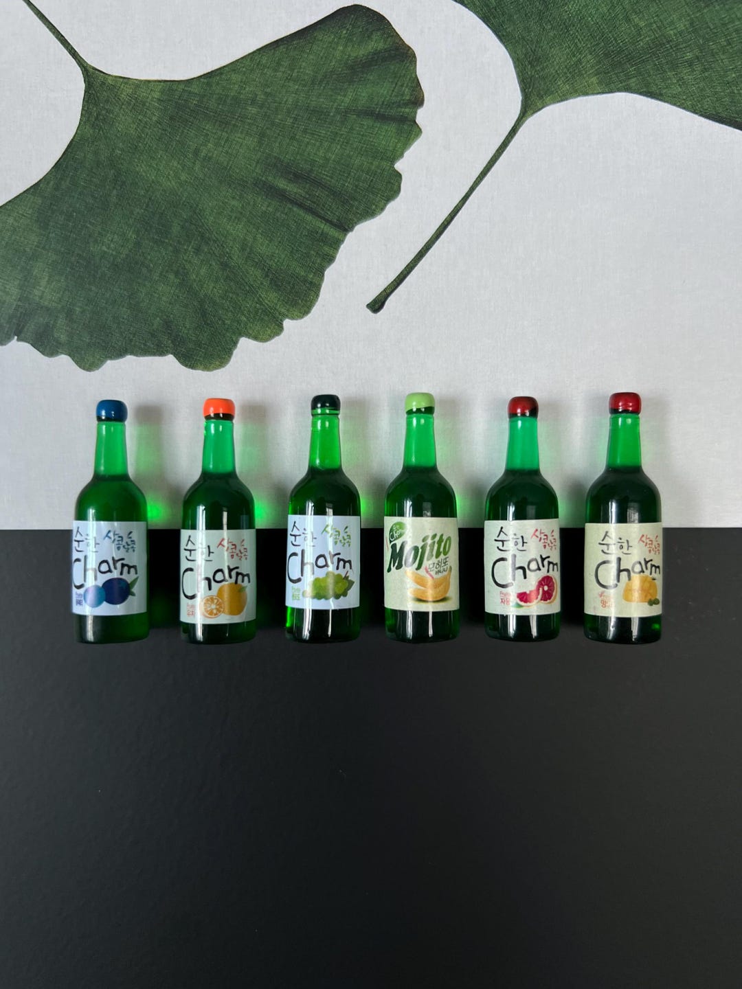 Soju Bottle Fridge Magnets: Miniature Liquor Decor, Handmade Resin ...