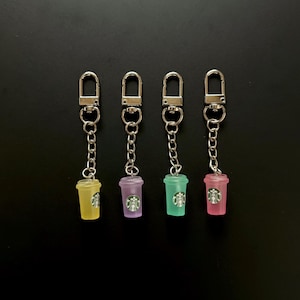 Mini Pastel Coffee Cup Keychain | Cute Bag Charm - Etsy