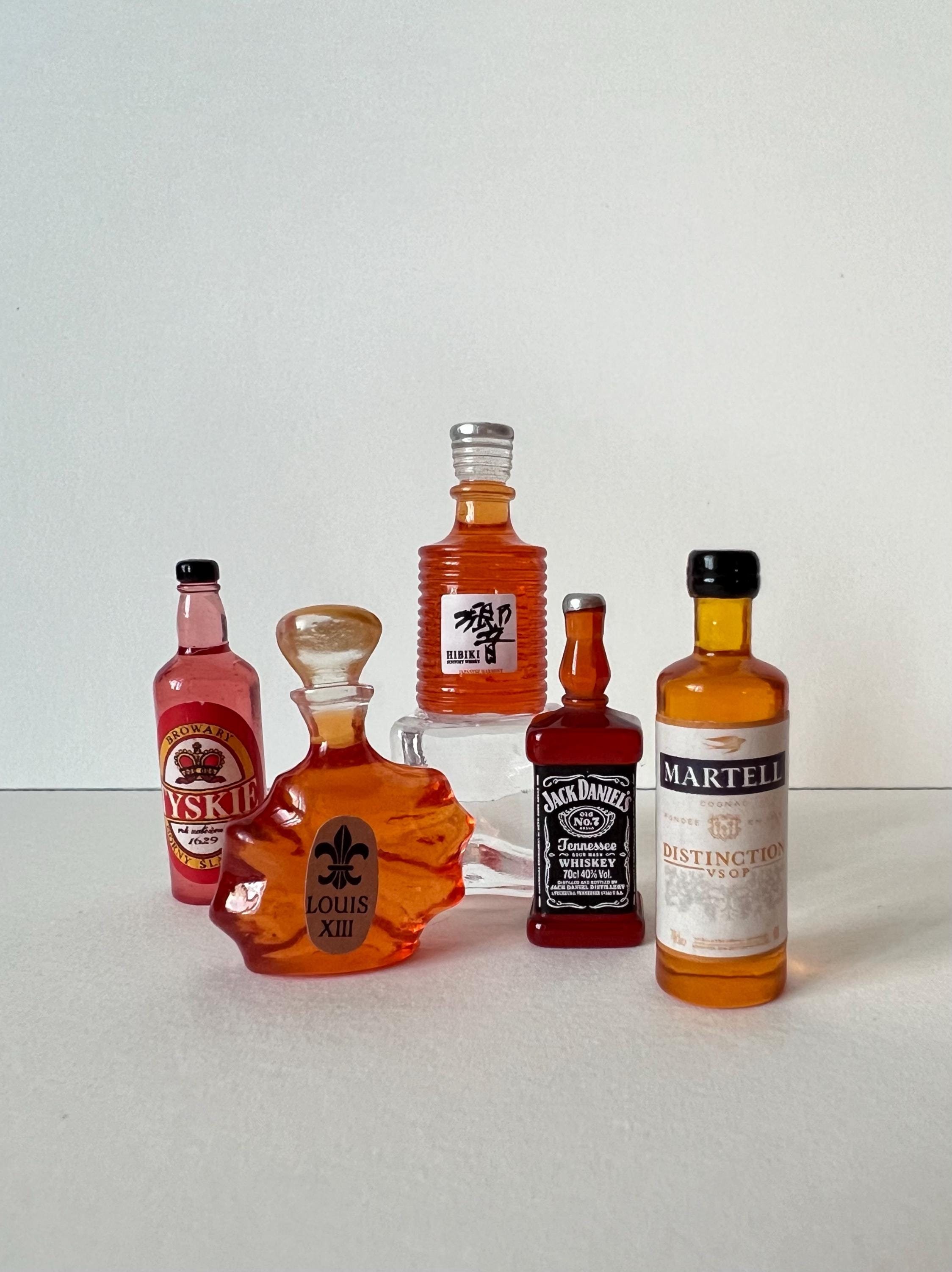 Set of 5 Miniature Drink Bottles for Dollhouse DIY | 1:12 Scale Wine ...