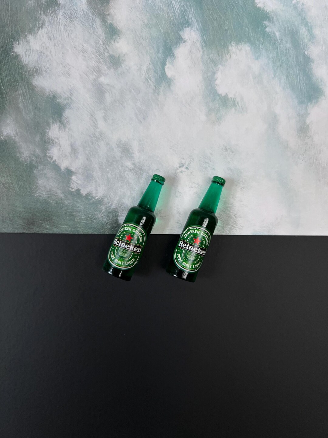 Heineken Beer Fridge Magnets Set of 2 | Miniature Beer Bottle Decor ...