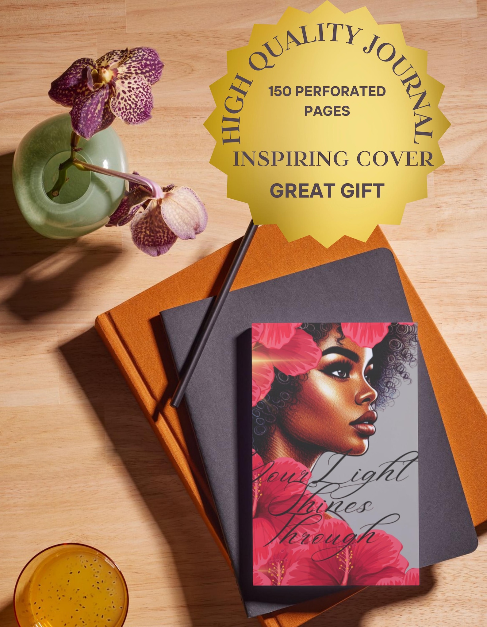 Black Girl Magic Your Light Shines Through Floral Hardcover Journal ...