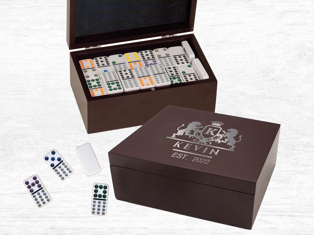 Personalized Rosewood Double Twelves Domino Set With 91 Dominoes, King ...