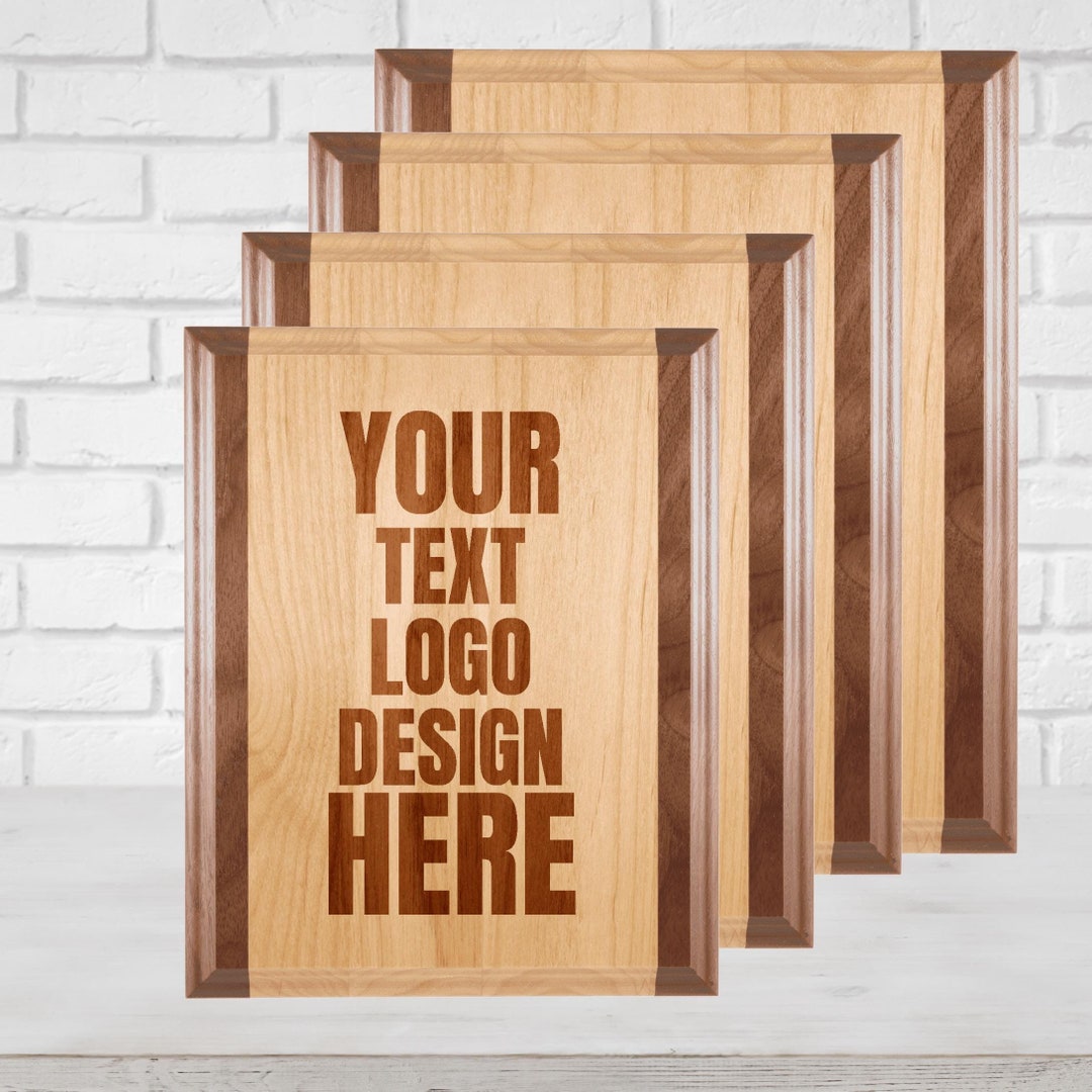 Laser Engraved Genuine Red Alder & Genuine Walnut Plaque With Your ...