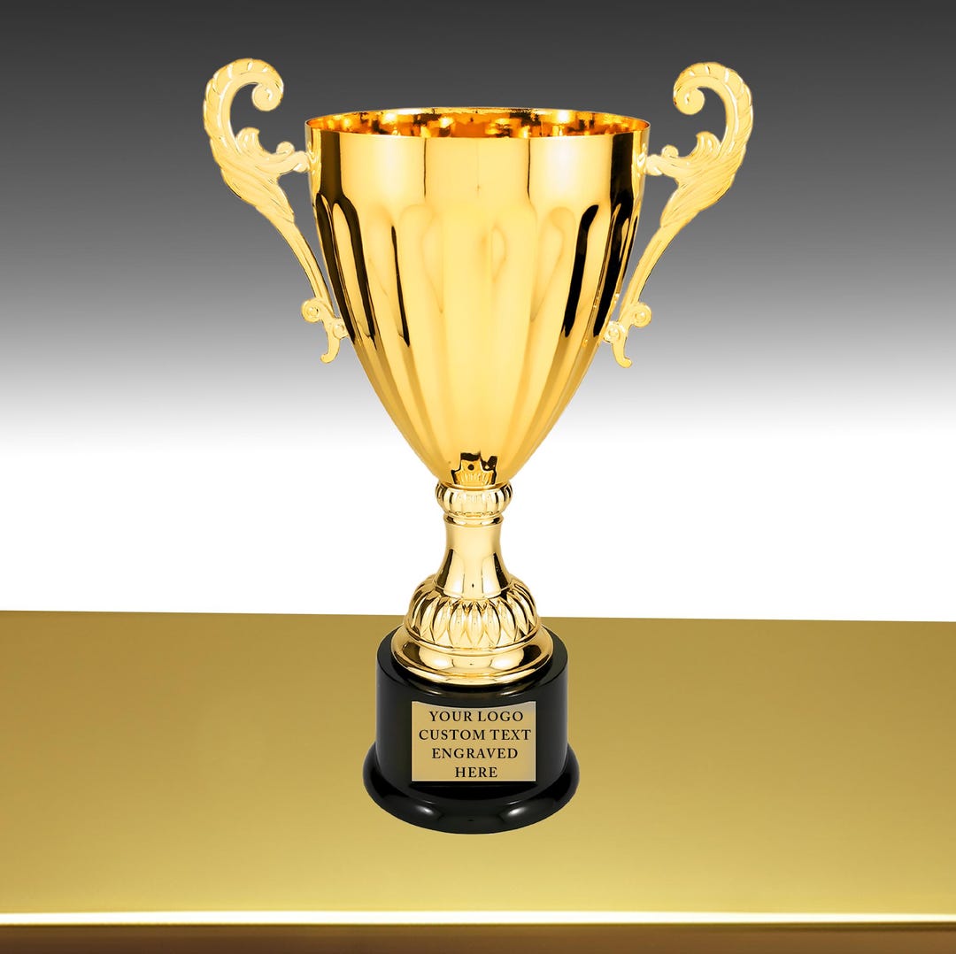 Personalized Gold Metal Cup Trophy – Custom Cup Award With Base Gold ...