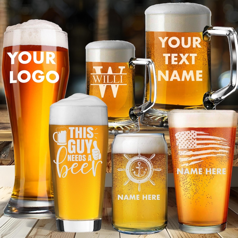 Custom Beer Glasses - Etsy