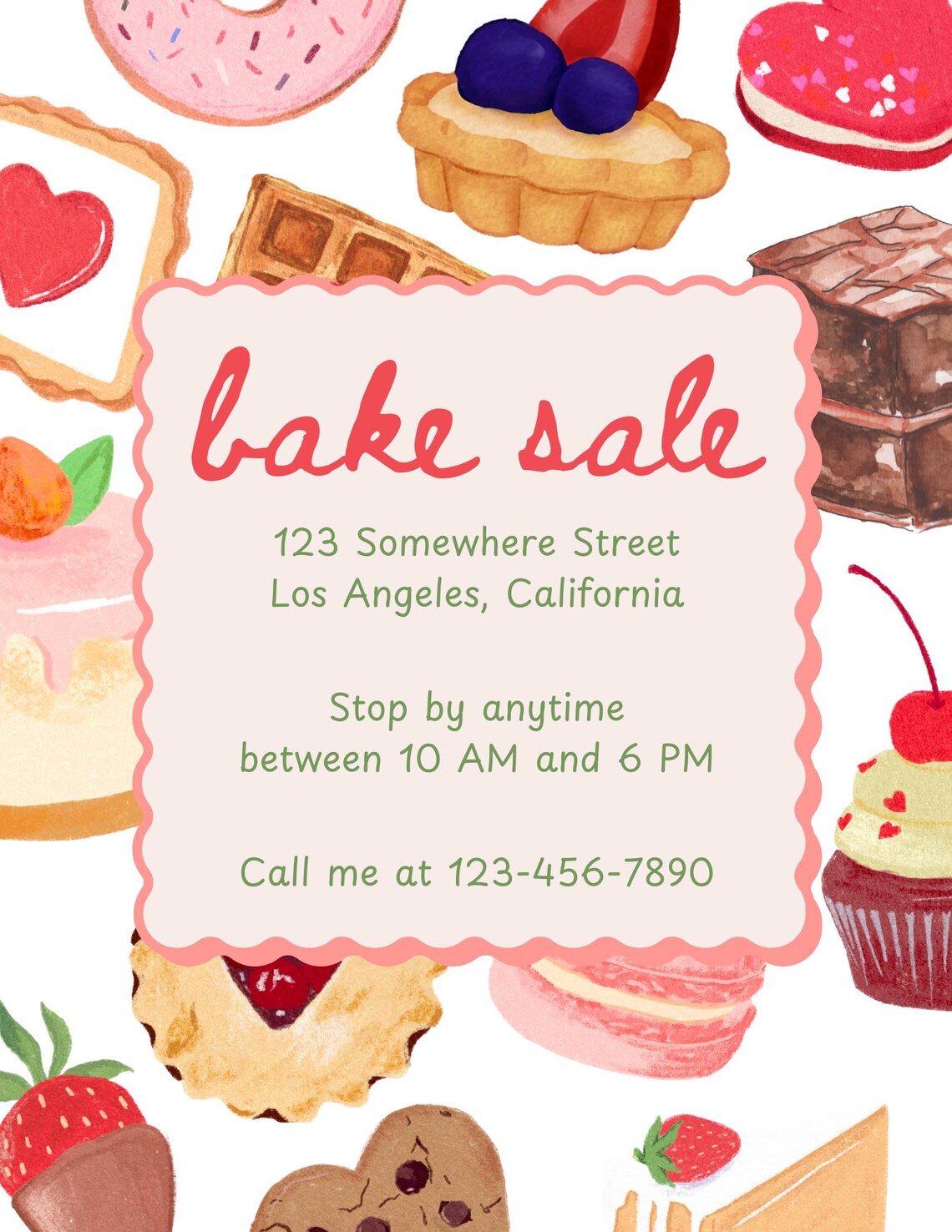 Bake Sale Template | Digital Flyer Template | 8.5x11 Themed Flyer ...