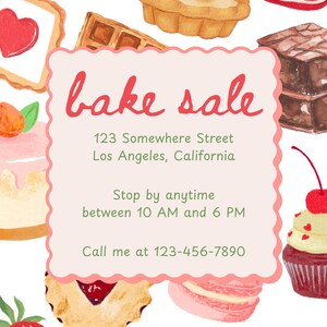 Bake Sale Template | Digital Flyer Template | 8.5x11 Themed Flyer ...
