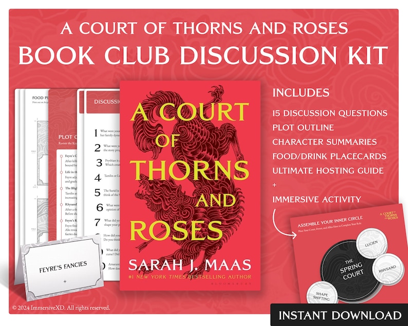 Ultimate ACOTAR Book Club Kit | A Court of Thorns and Roses Discussion ...
