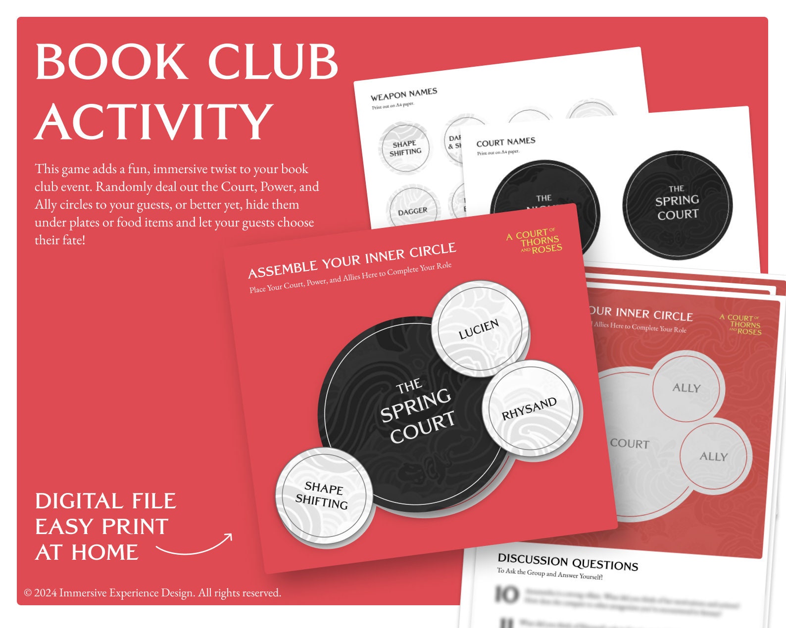 Acotar-themed Activity | Create Your Court, Power, and Ally With Bonus ...