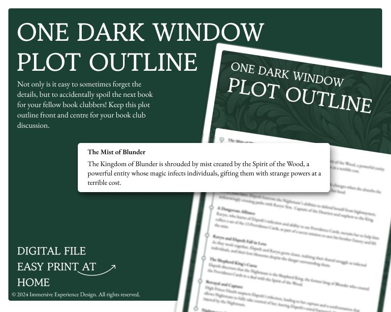 One Dark Window Discussion Guide | Book Club Guide With Plot Outline ...