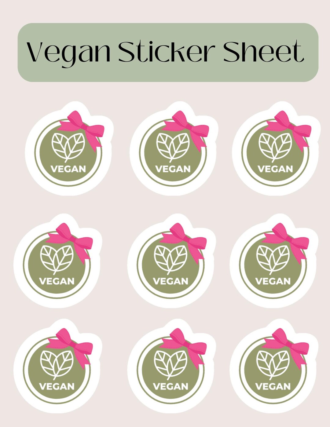 Vegan Stickers | 6 Sticker Pack | Plant Based Stickers | Downloadable ...