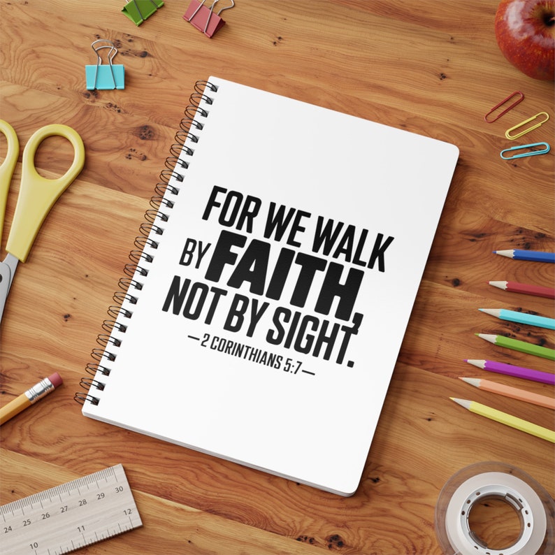 Christian Journal, Walk by Faith Notebook, A5 Inspirational Diary ...