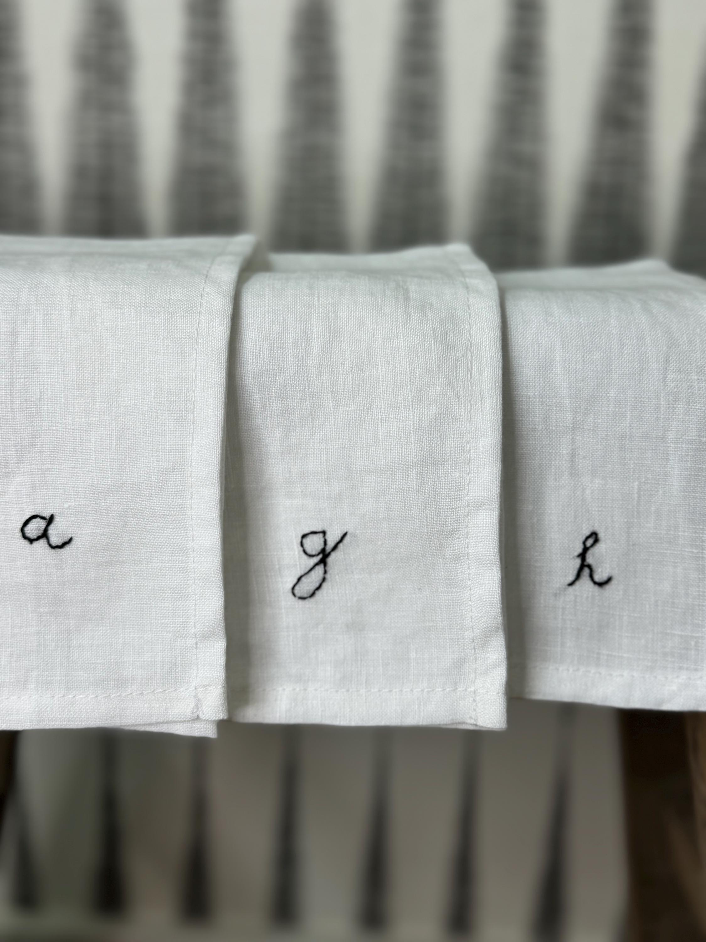 Custom Hand-embroidered Linen Napkins for Weddings, Gifts, Friends ...