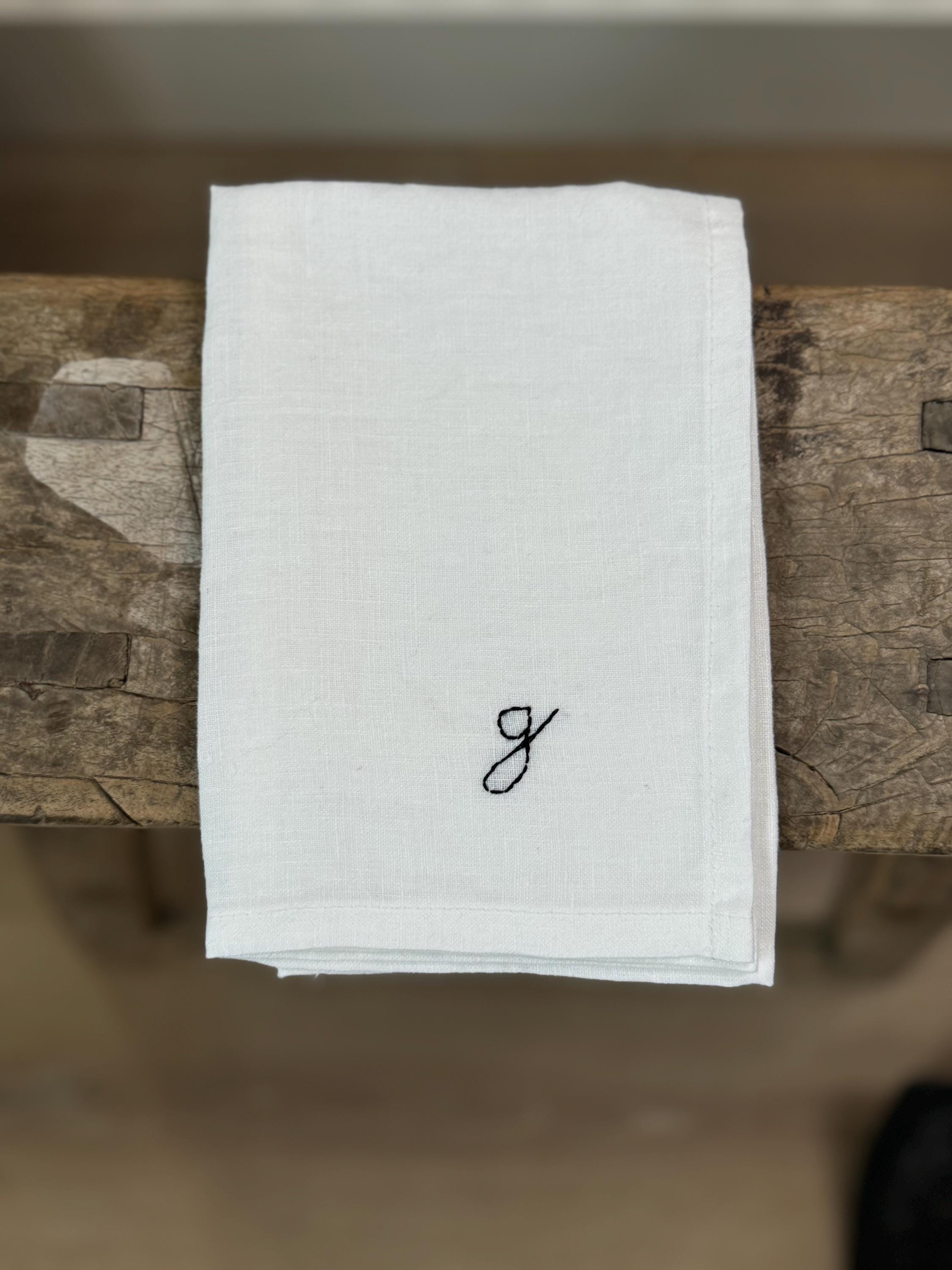 Custom Hand-embroidered Linen Napkins for Weddings, Gifts, Friends ...