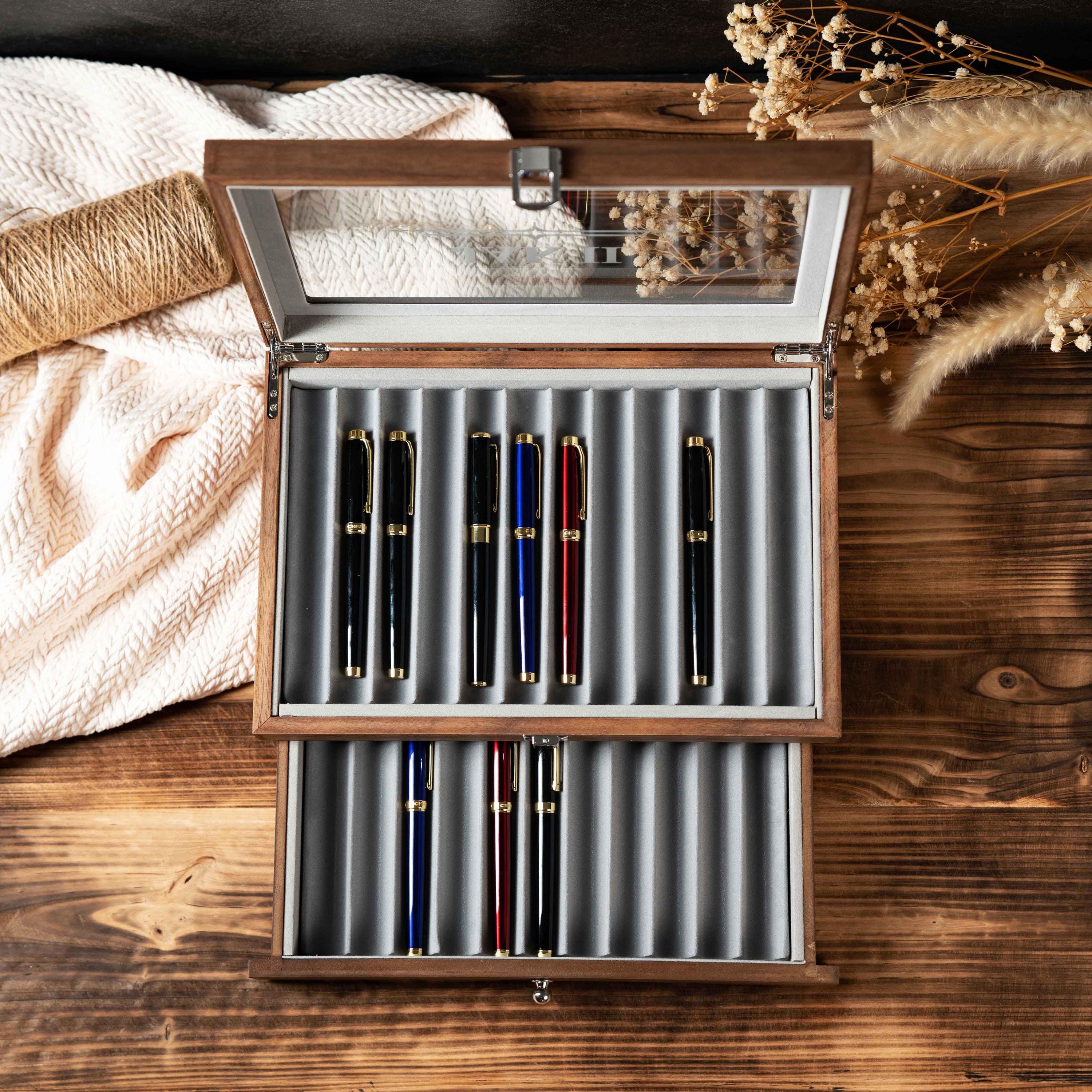 Personalized Wooden Pen Case, Custom Pen Box, Wooden Pen Holder, Desk ...