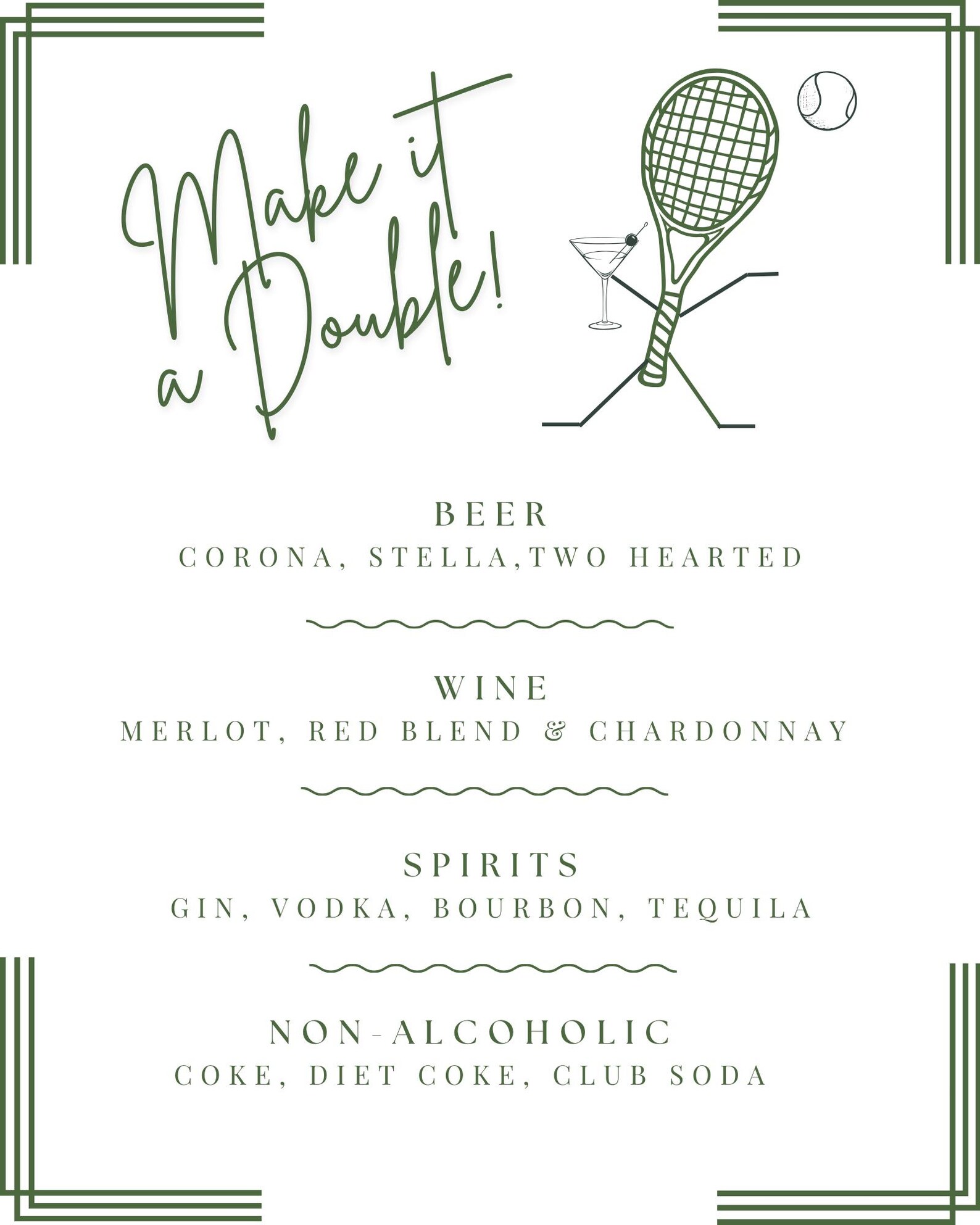 Make It a Double Bar Sign- Custom Drink Sign- Wedding Bar Sign- Event ...