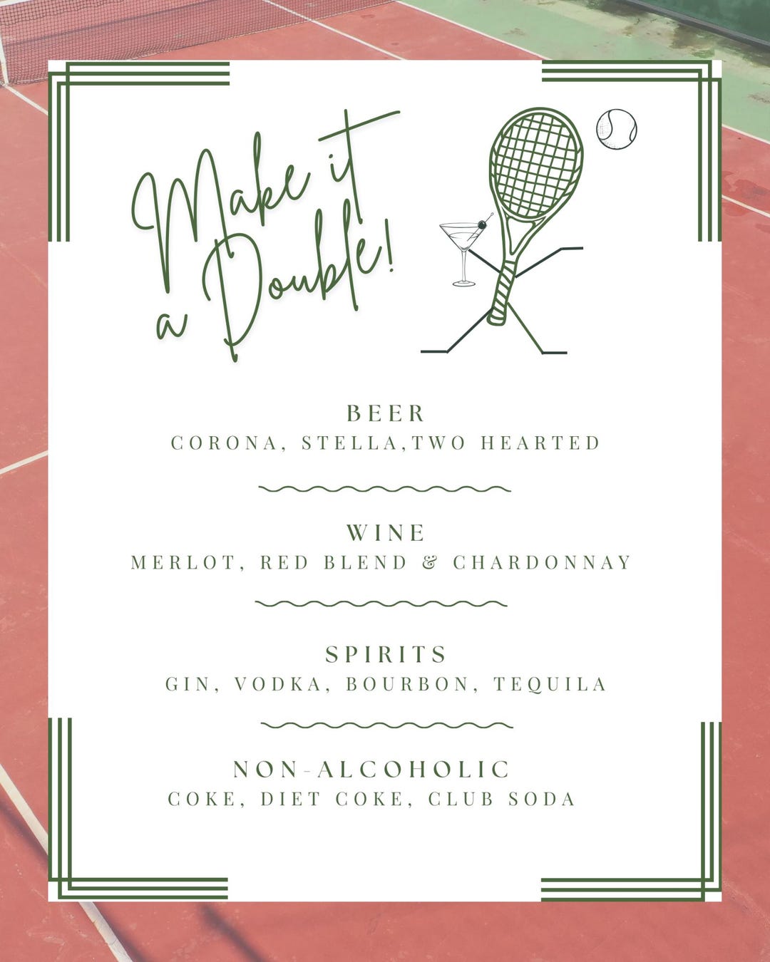 Make It a Double Bar Sign- Custom Drink Sign- Wedding Bar Sign- Event ...