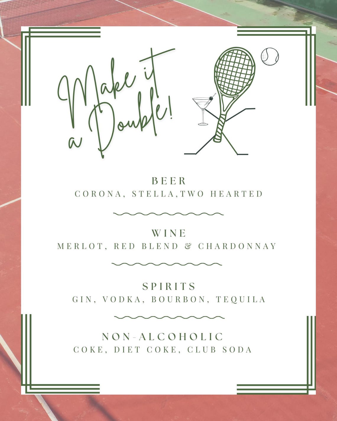 Make It a Double Bar Sign- Custom Drink Sign- Wedding Bar Sign- Event ...