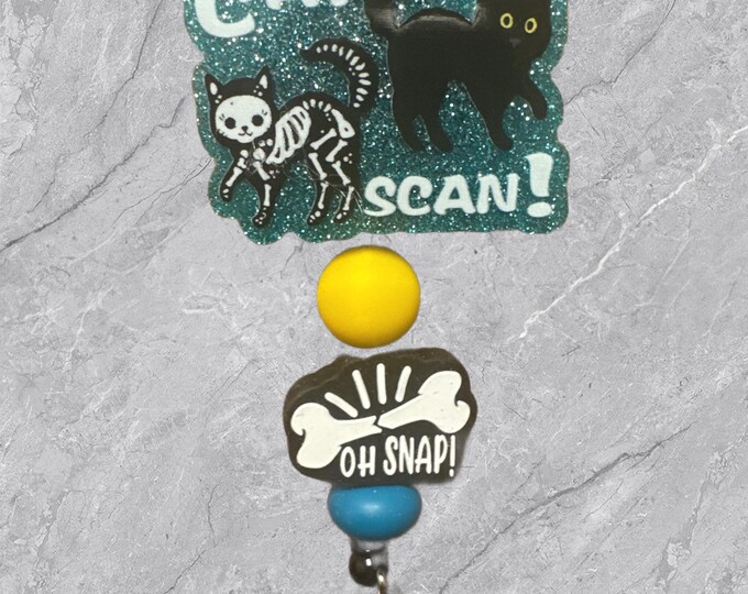 Cat Scan, CT, Imaging, Radiology, Broken Badge Reel, Acrylic, Belt Clip ...