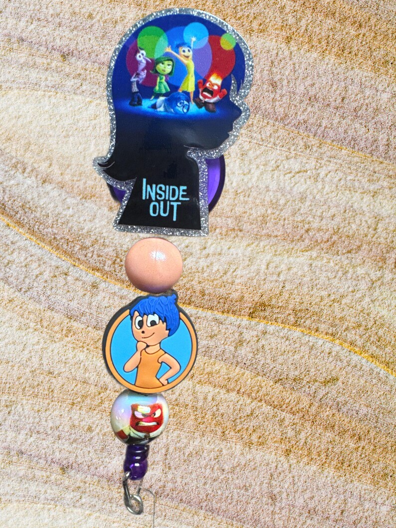 Disney Badge Reel, Pixar, Inside Out, Movie, Acrylic, Glitter ...