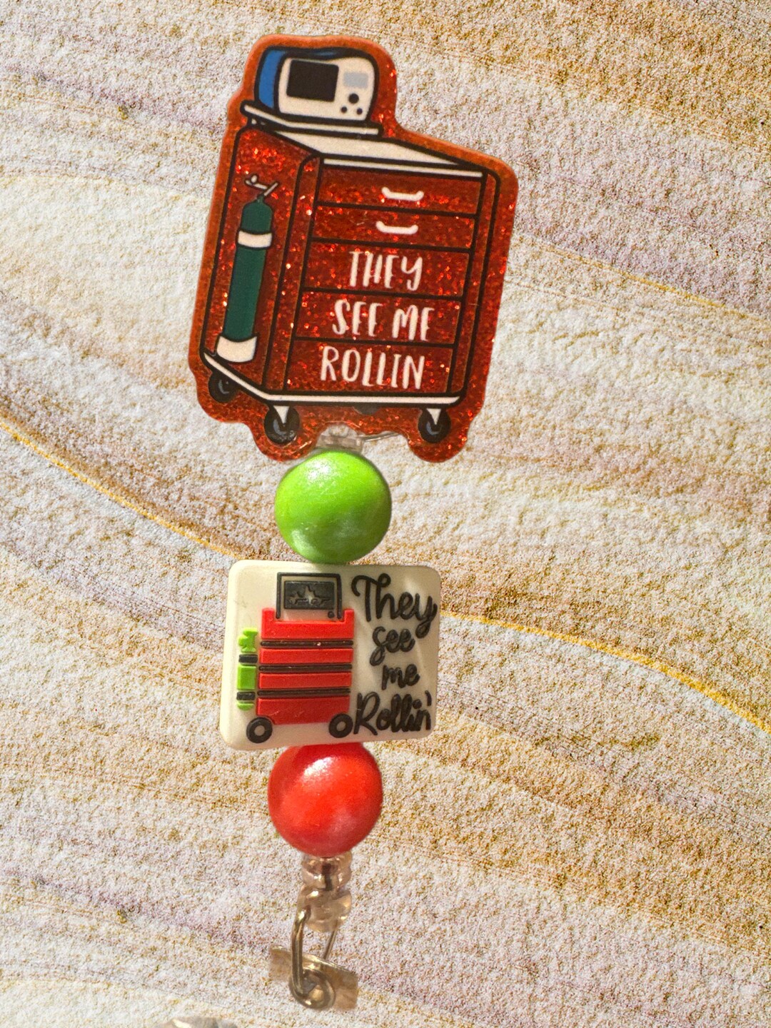 They See Me Rollin, Crash Cart, Code Cart, Oxygen Tank, Acrylic Badge ...