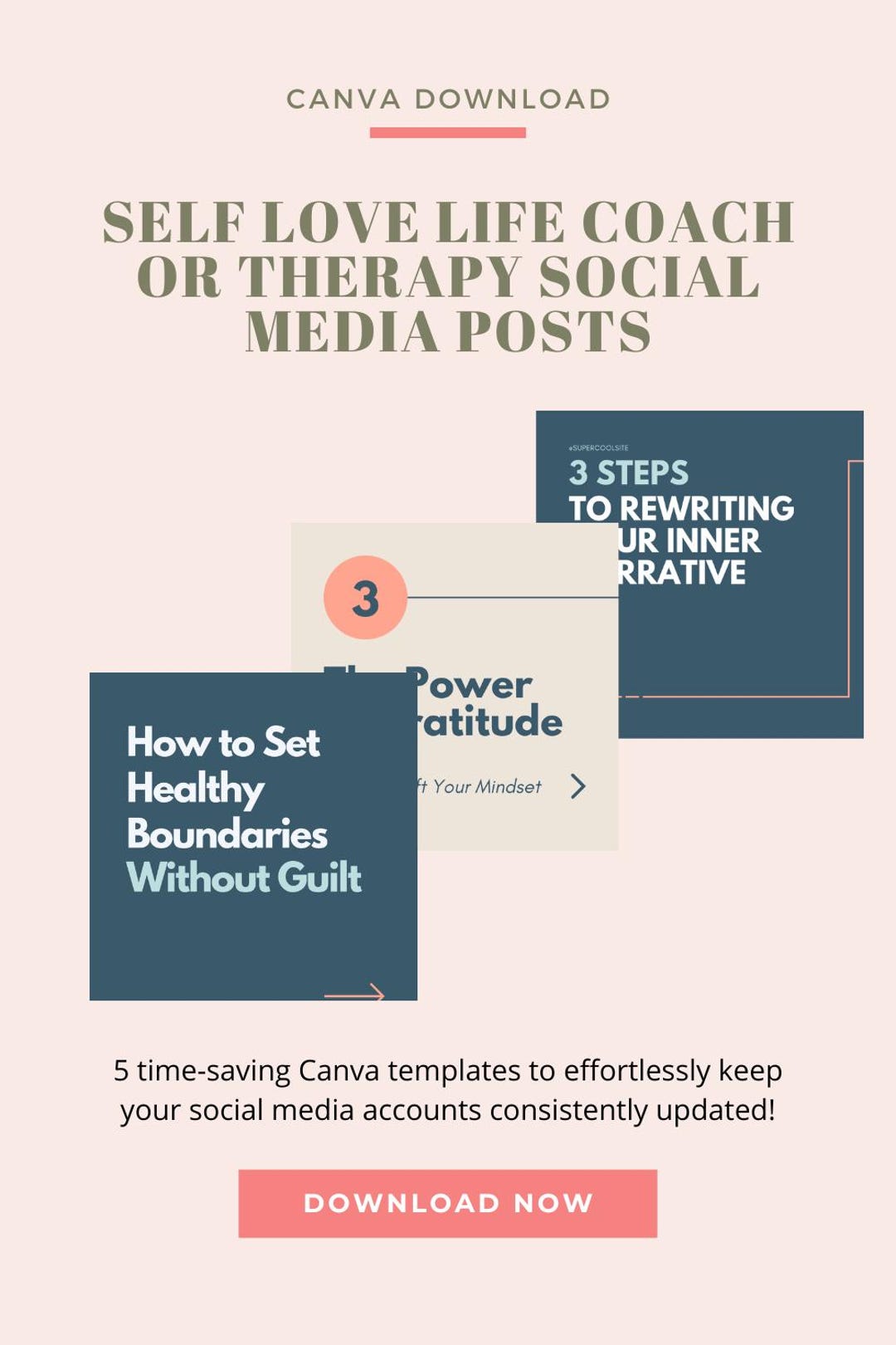 Self Love Social Media Posts for Therapist or Life Coach - Etsy