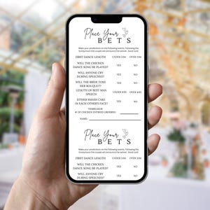 Wedding Place Your Bets Template, Predict Wedding Bets Wedding Shower ...