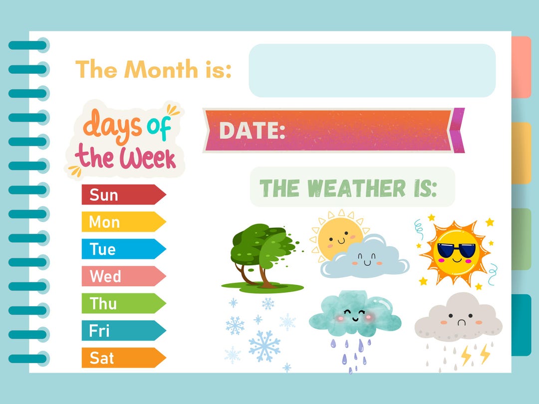 Month Day and Weather List - Etsy