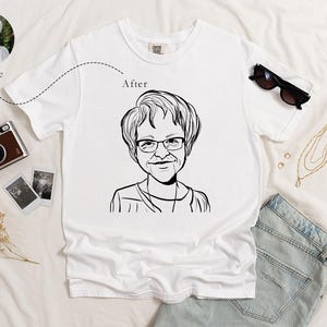 Custom Family Portrait Shirt, Personalized Foto Tshirt, Outline Line ...