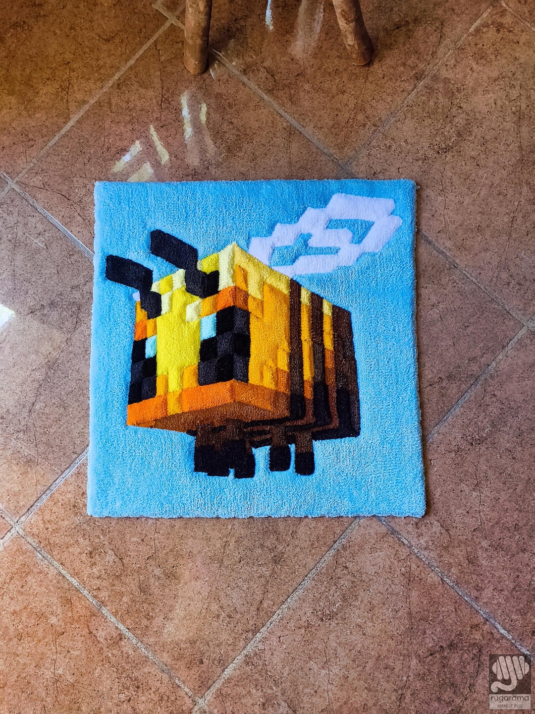 Minecraft Bee Tufted Rug - Etsy