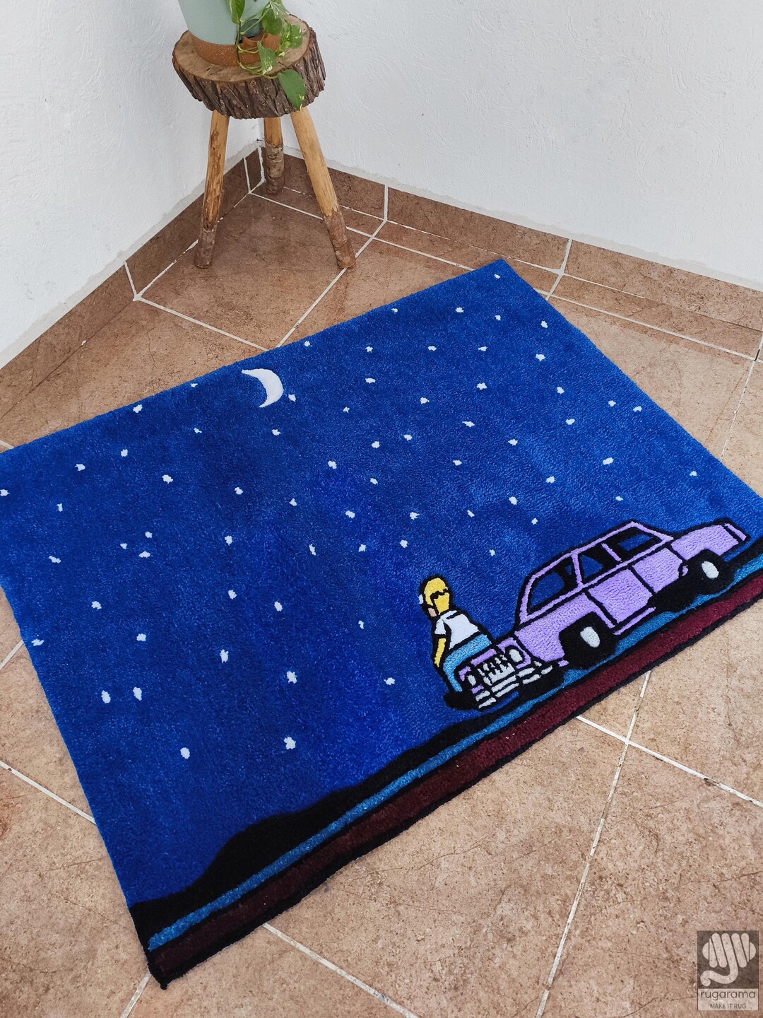 Homer Starry Night Rug, Tufted Custom Rug, Decorative Rug, Gift Idea ...