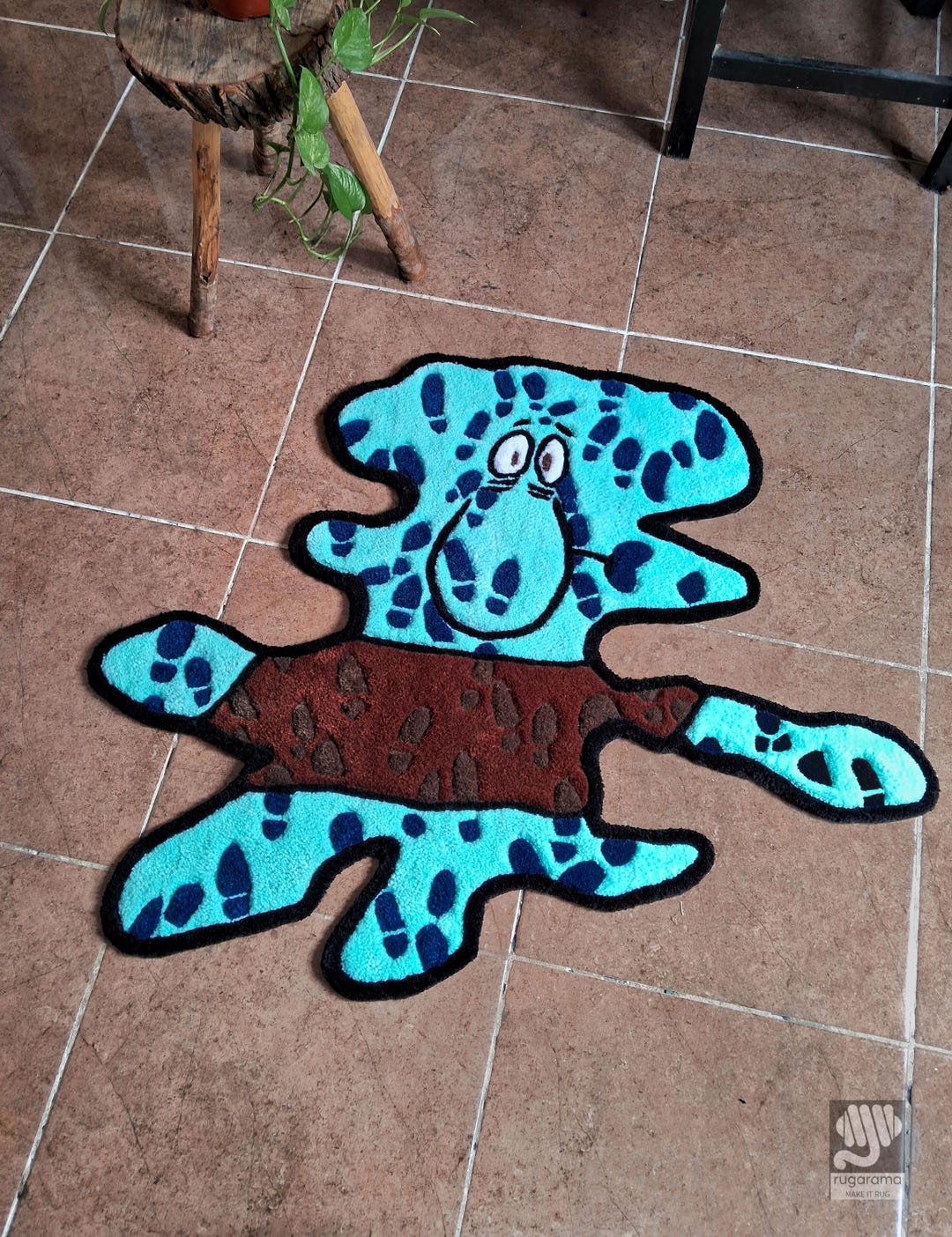 Squidward Tufted Rug, Crushed Squidward, Squidward Stepped On, Tufted ...