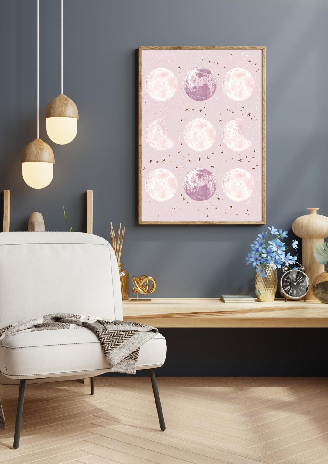 Boho Moon Phase Print | Celestial Wall Art (digital Download) - Etsy