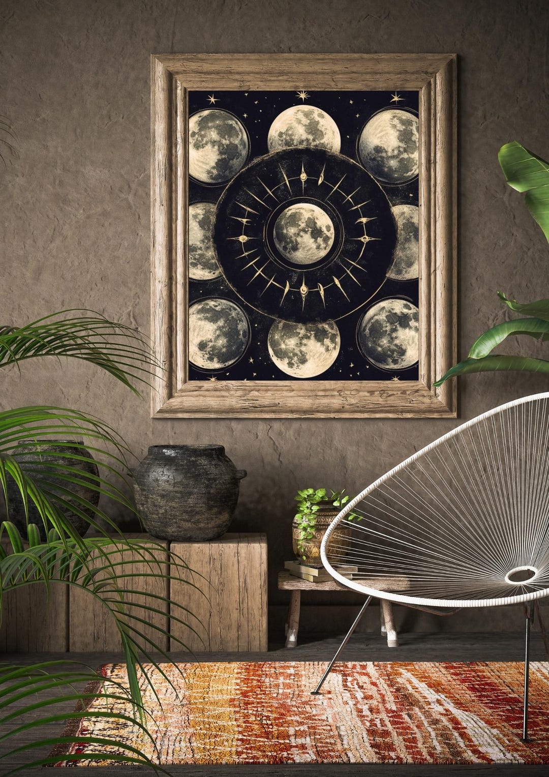 Mystic Lunar Phases Poster Celestial Moon Wall Art - Etsy
