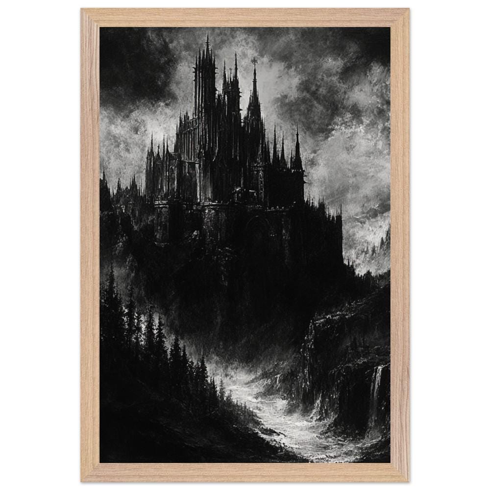 Dramatic Gothic Castle Landscape Wall Art Dark Fantasy Decor Framed ...