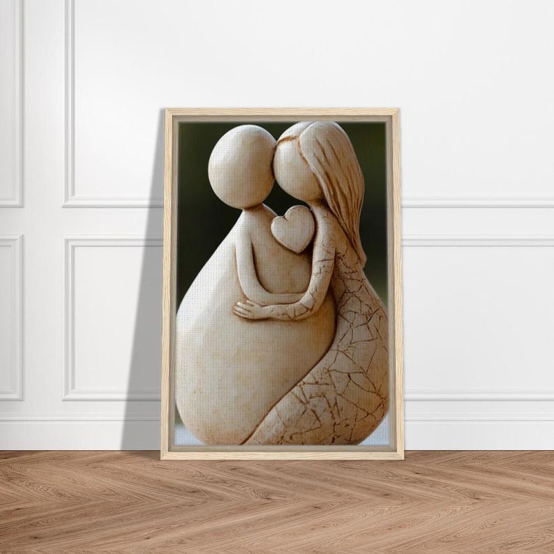 Minimalist Couple Embracing Sculpture Elegant Home Décor and Wedding ...