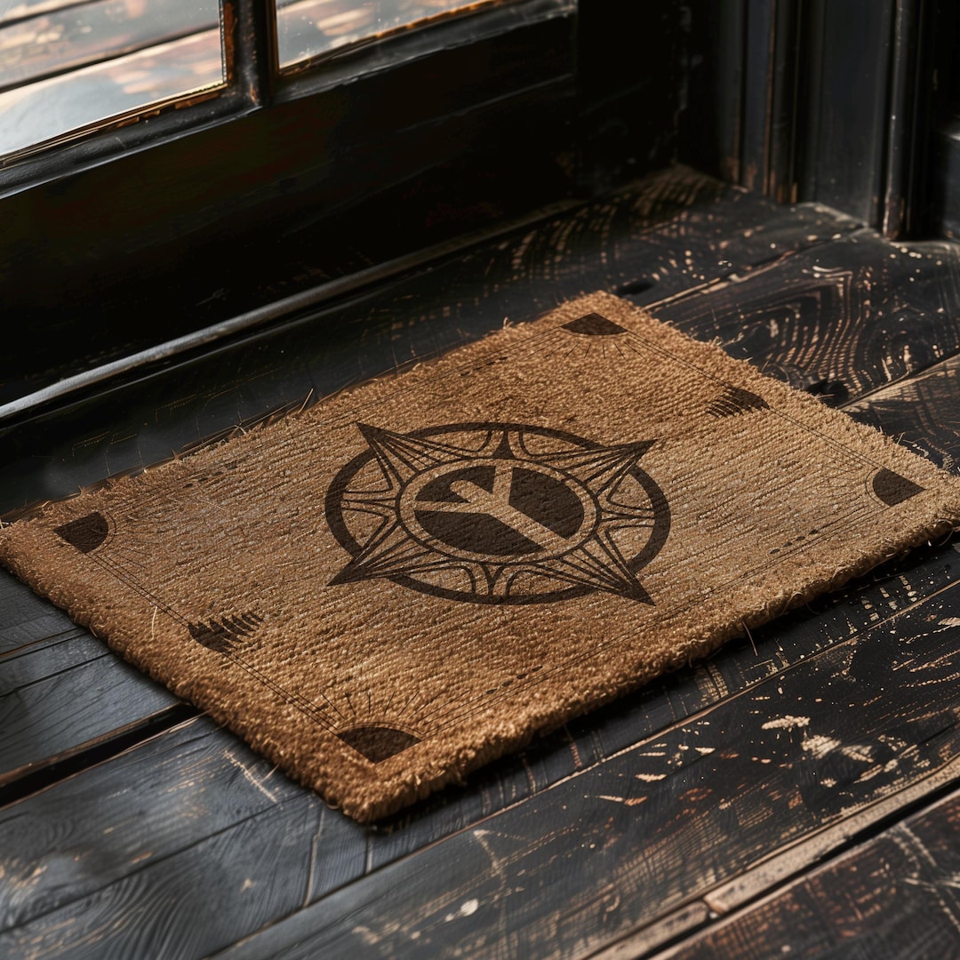 Algiz Rune Protection Doormat, Norse Home Defense, Witchy Porch Decor ...