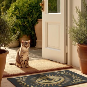Witchy Evil Eye Doormat for Front Door, Mystic Rug for Dark Academia ...