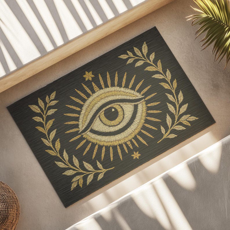 Witchy Evil Eye Doormat for Front Door, Mystic Rug for Dark Academia ...