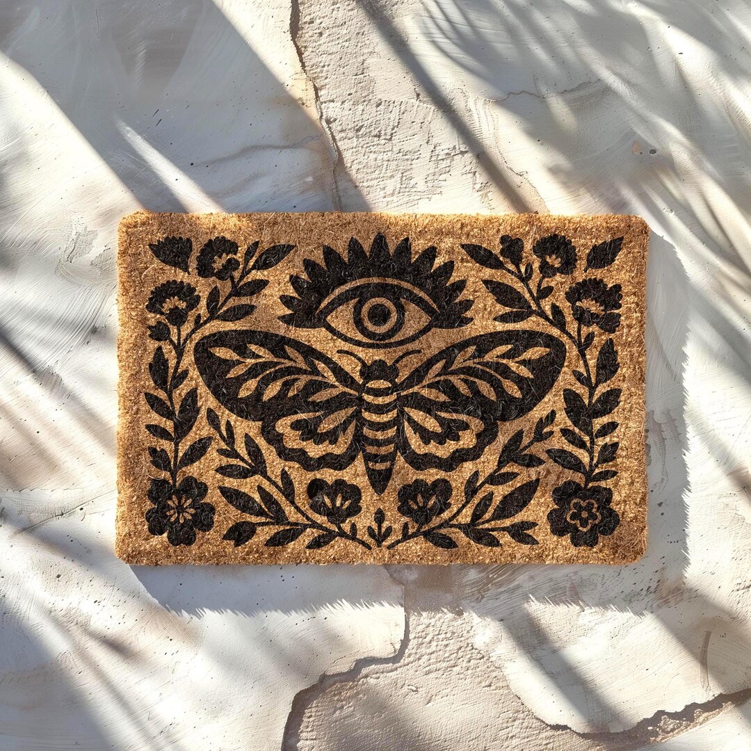 All-seeing Eye Moth Coir Doormat, Gothic Witchy Decor - Etsy