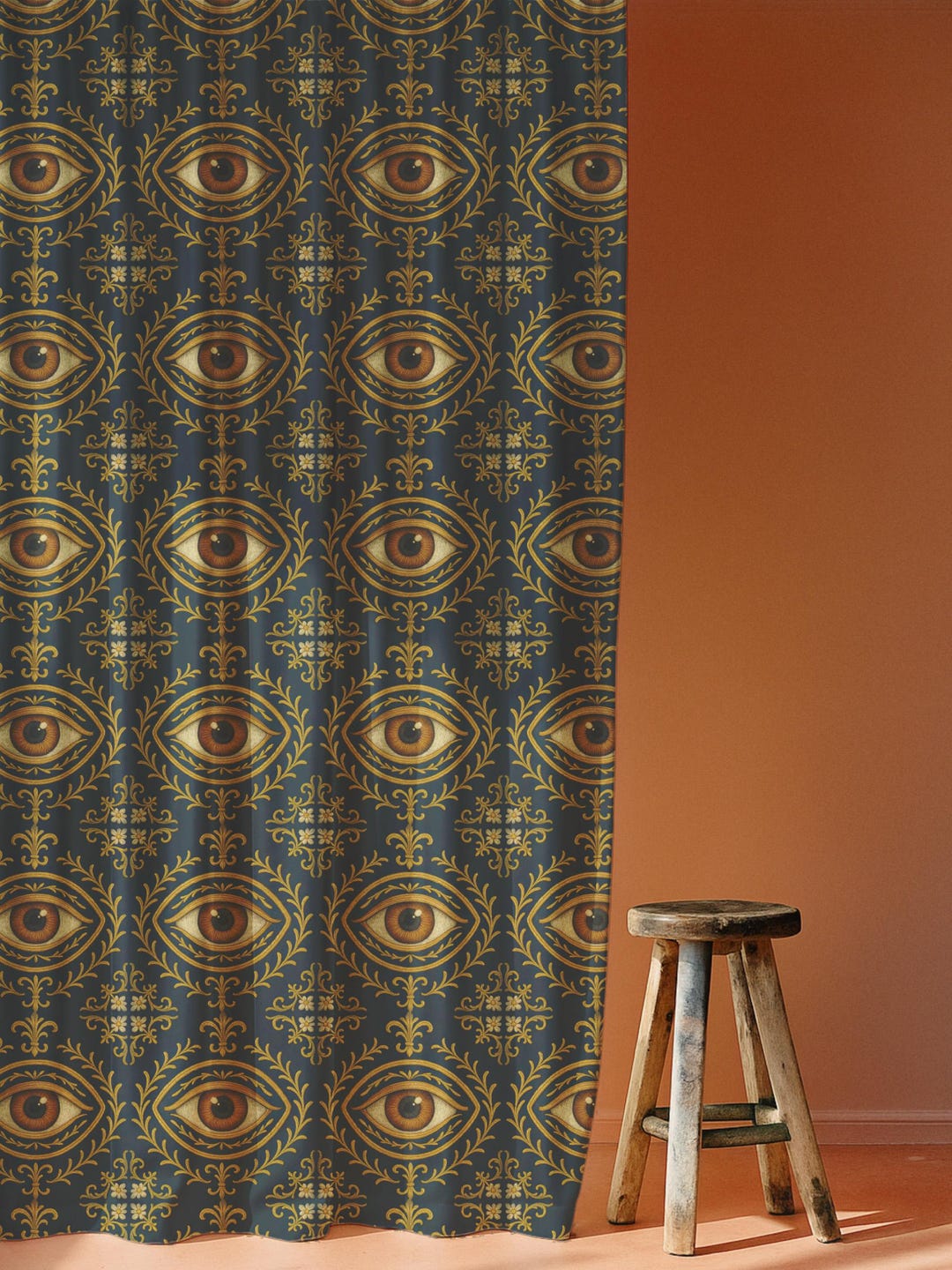 Evil Eye Blackout Curtain: Gothic Victorian Window Drape, Witchy Decor ...