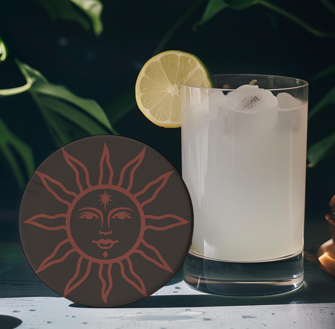 Celestial Barware Coaster, Astrology Home Decor, Dark Academia & Gothic ...