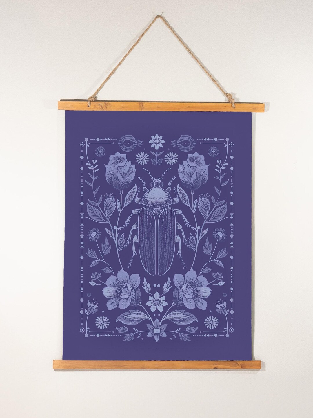 Indigo Beetle Tapestry: Gothic Dark Academia Wall Art - Etsy