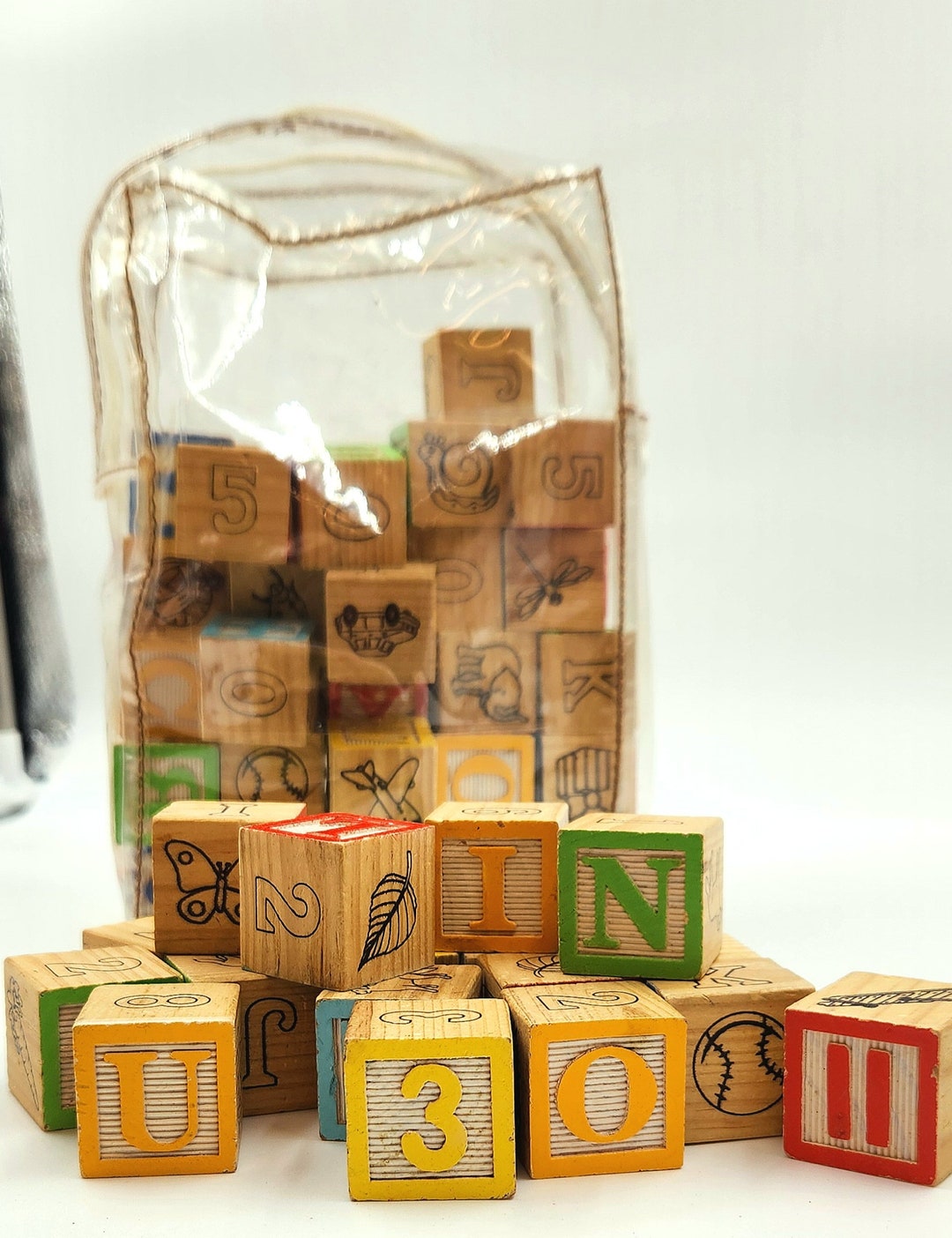 Vintage Wooden Play Blocks Set - Etsy